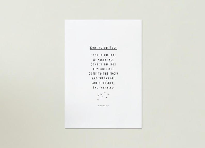 Come to the Edge Poem by Christopher Logue - Etsy