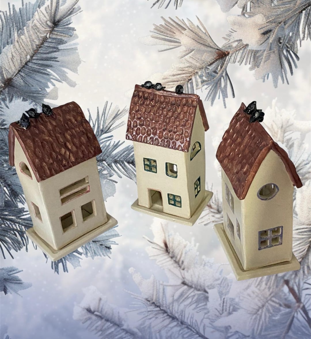 Ceramic House With Led Lighting - Stoneware - Etsy