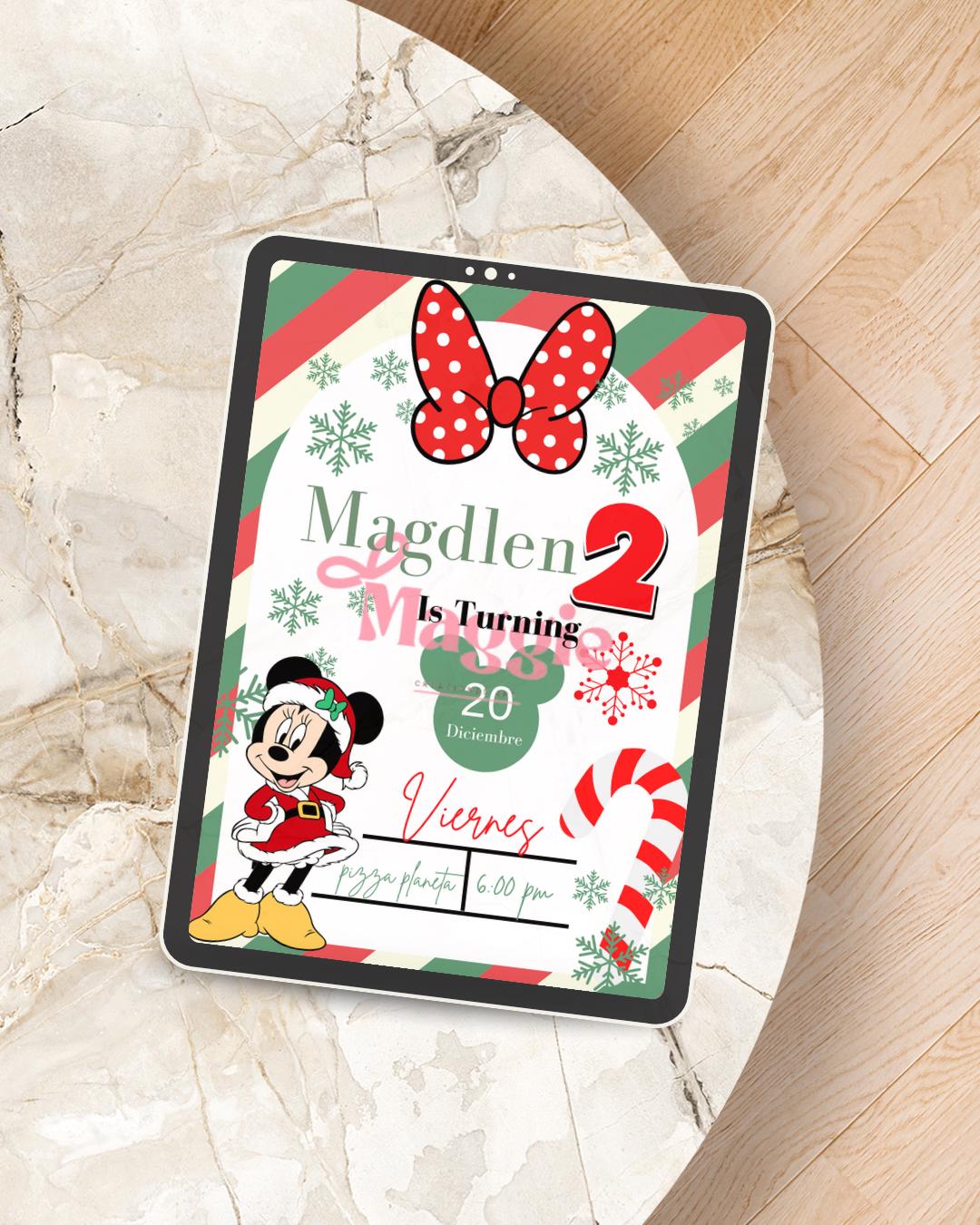 Preppy Editable Minnie Mouse Birthday Invitation Canva Template for ...