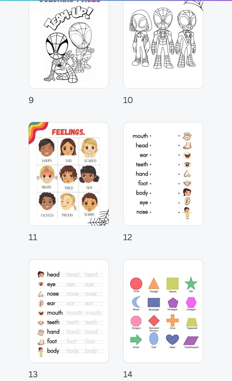 Preschool Printable Learning Busy Book Spiderman - Etsy