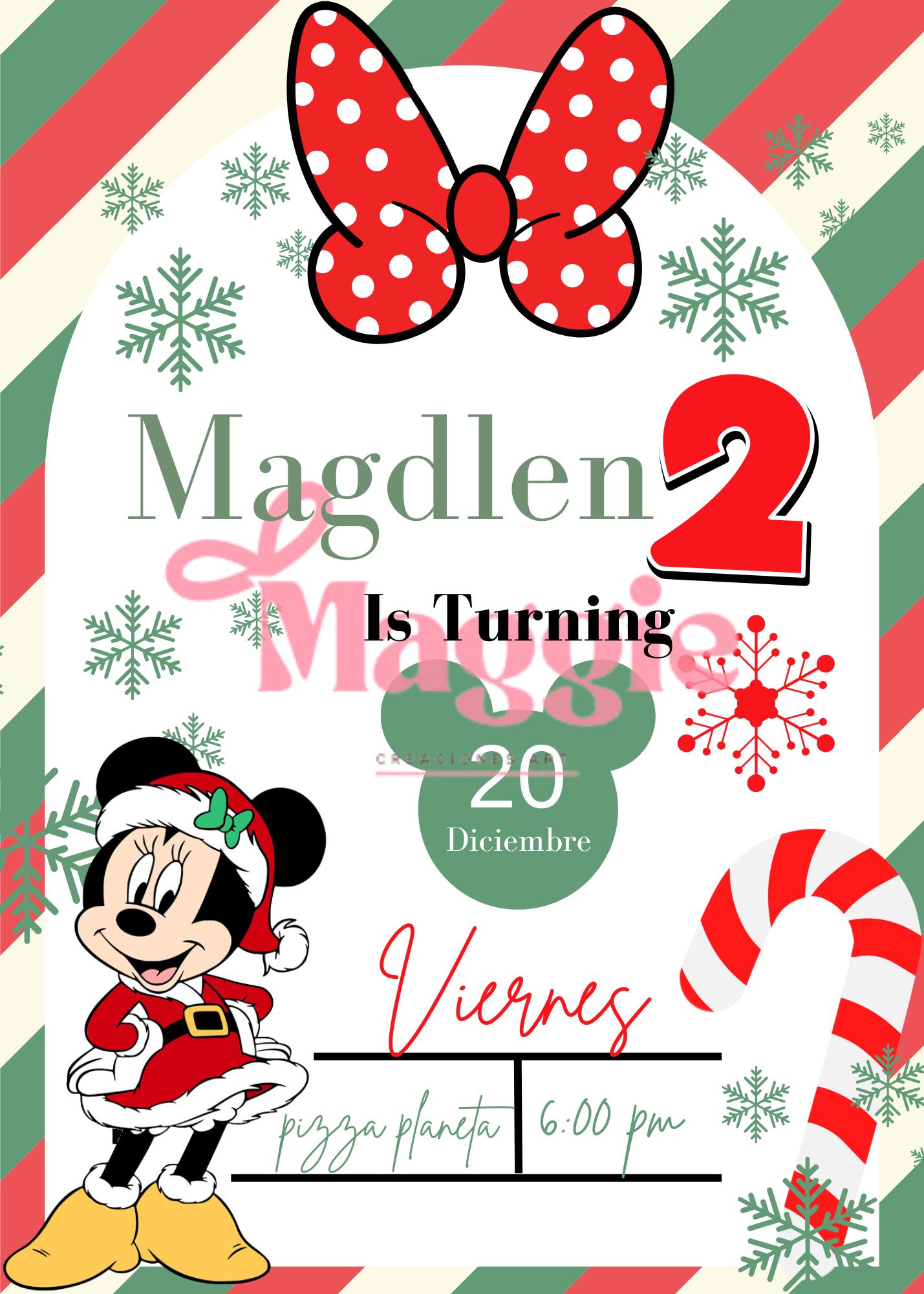 Preppy Editable Minnie Mouse Birthday Invitation Canva Template for ...