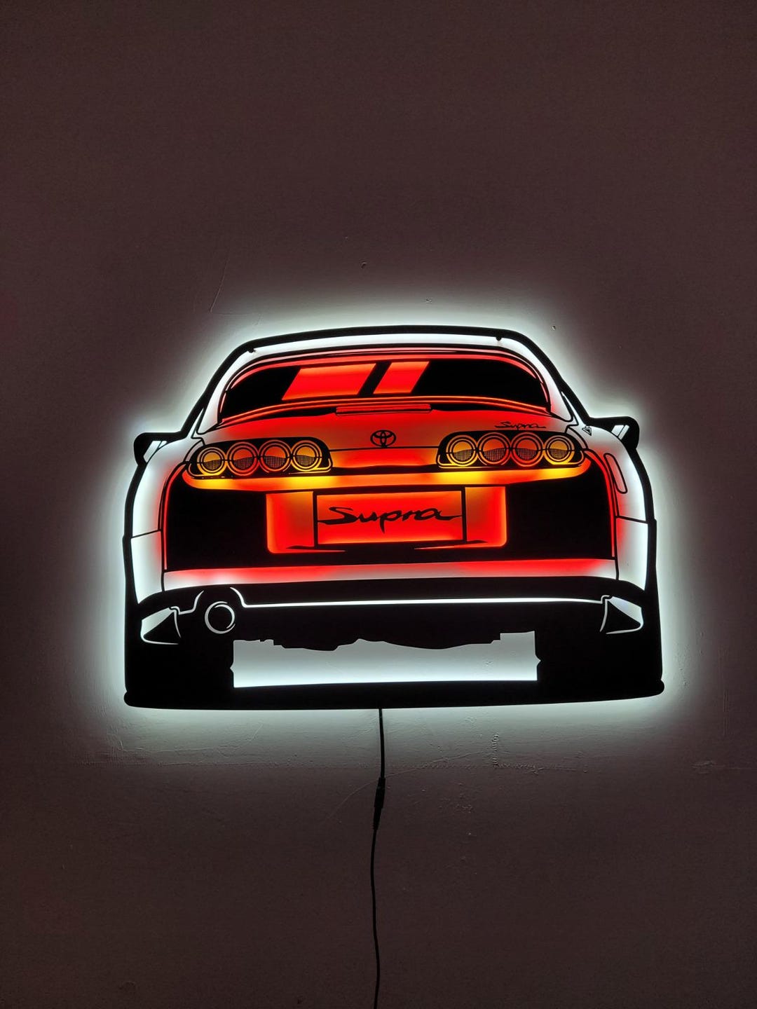 Toyota Supra Mk4 LED Metal Wall Art – JDM Sports Car Garage Decor - Etsy