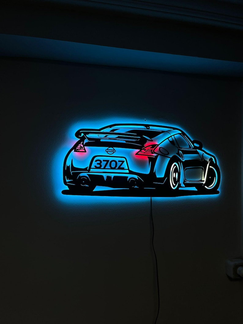 Nissan 370Z LED Metal Wall Art – JDM Sports Car Garage Decor - Etsy