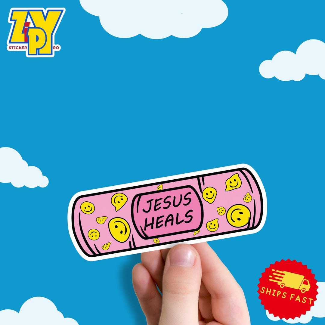 Jesus Heals Bandaid Sticker, Bible Verse Sticker, Cute Christian ...