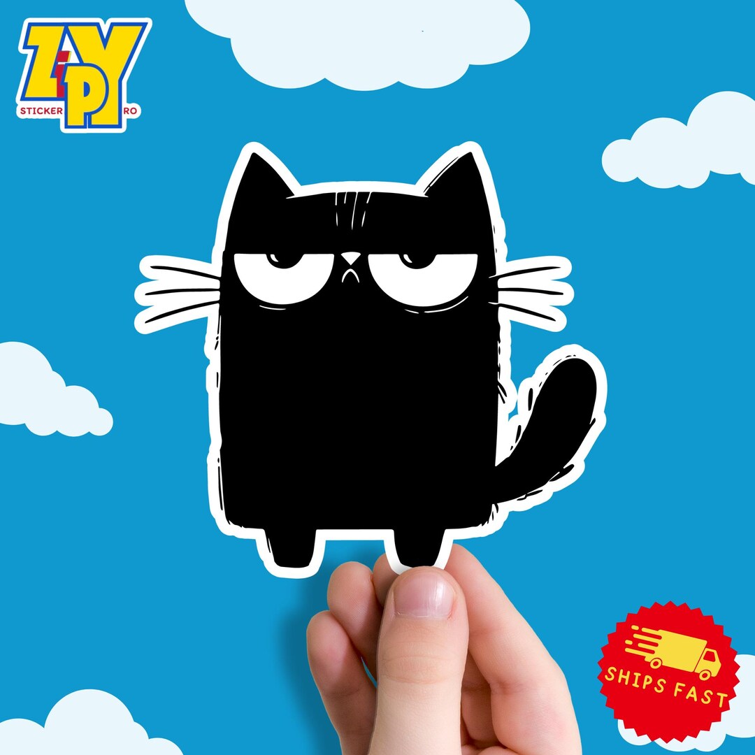 Black Cat Sticker, Gift for Cat Lovers, Cat Lover,crazy Cat Lady ...