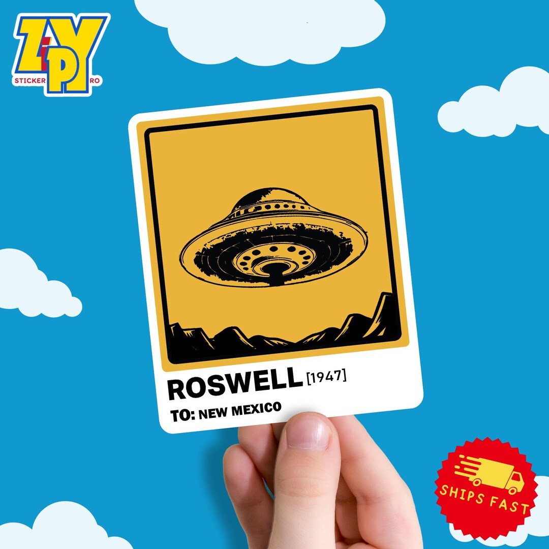 Roswell New Mexico Sticker, Alien UFO Vinyl Sticker, Cryptozoology ...