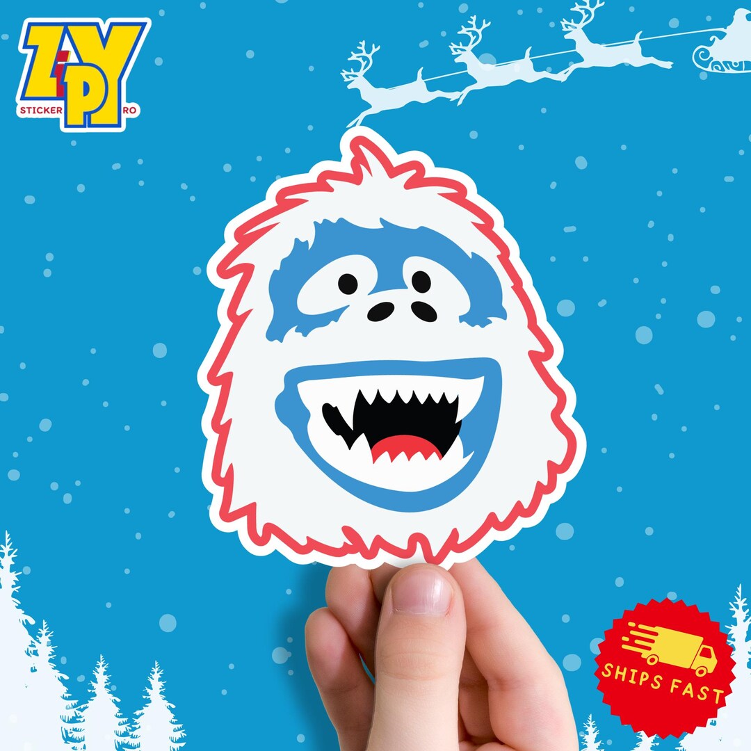 Abominable Snowman Sticker, Cute Yeti Vinyl Decal, Perfect Gift for ...