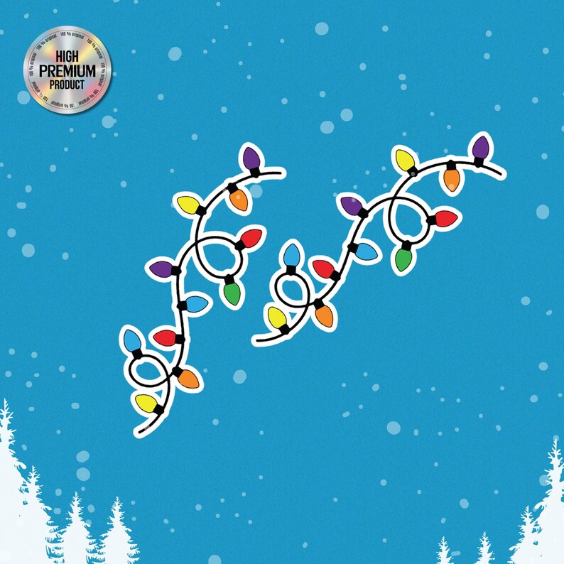 Christmas Lights Sticker, Cute Christmas Sticker, Stocking Stuffer ...