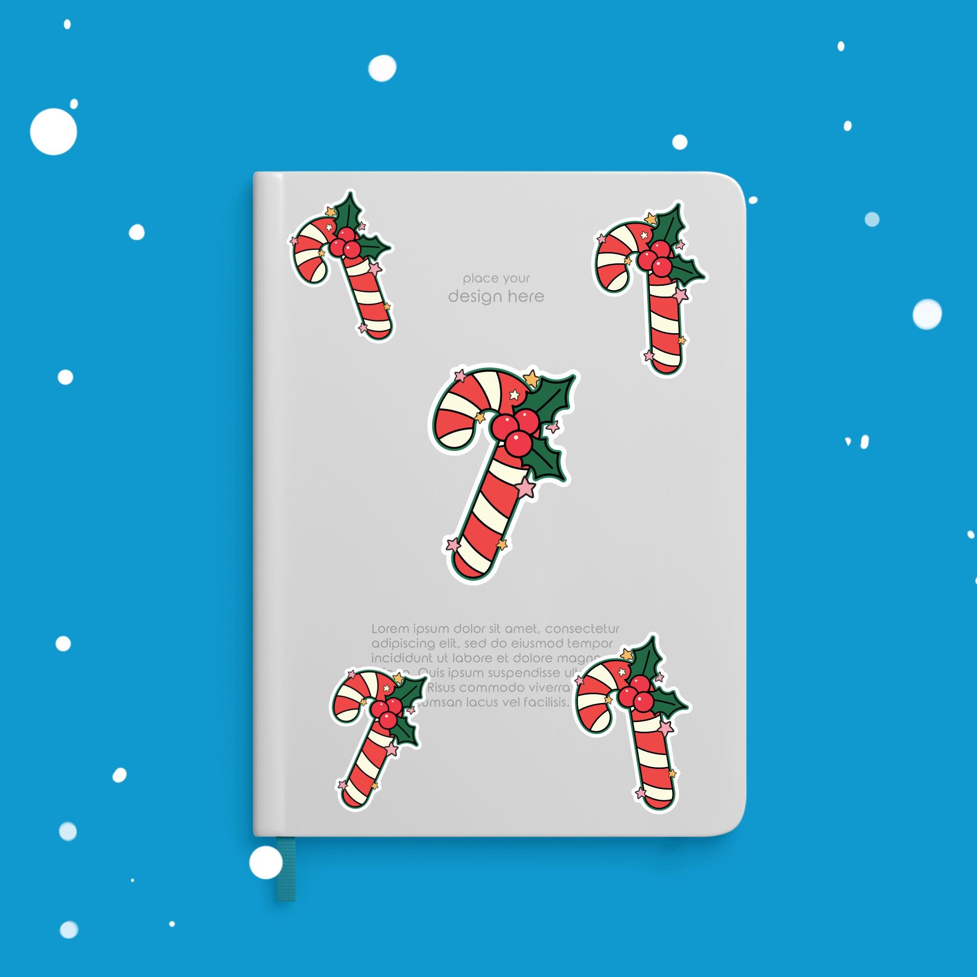Candy Cane Sticker, Christmas Sweets Sticker, Journal Stickers, Holiday ...