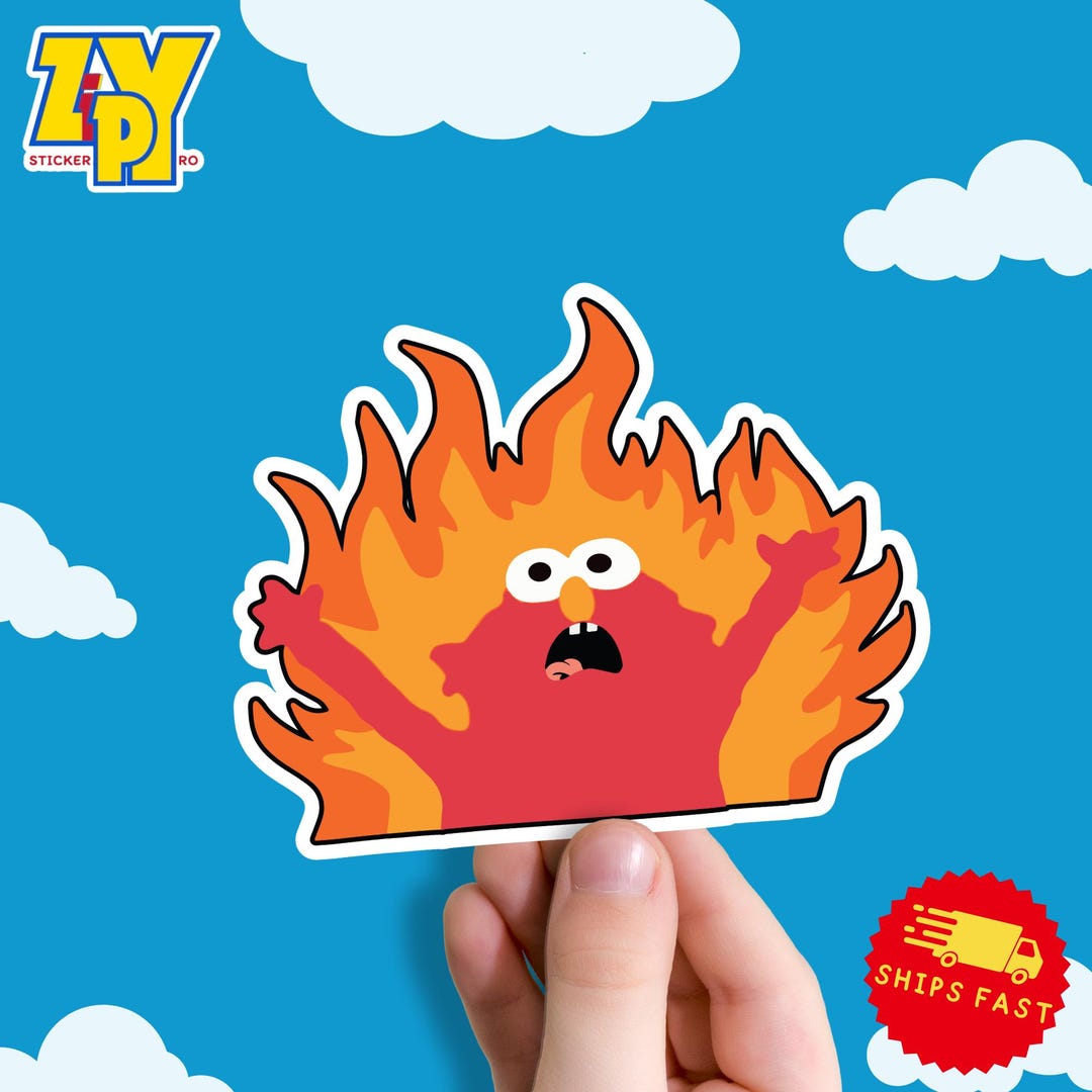 Puppet in Hell Sticker, Puppet on Fire, Funny Meme Stickers, Hilarious ...