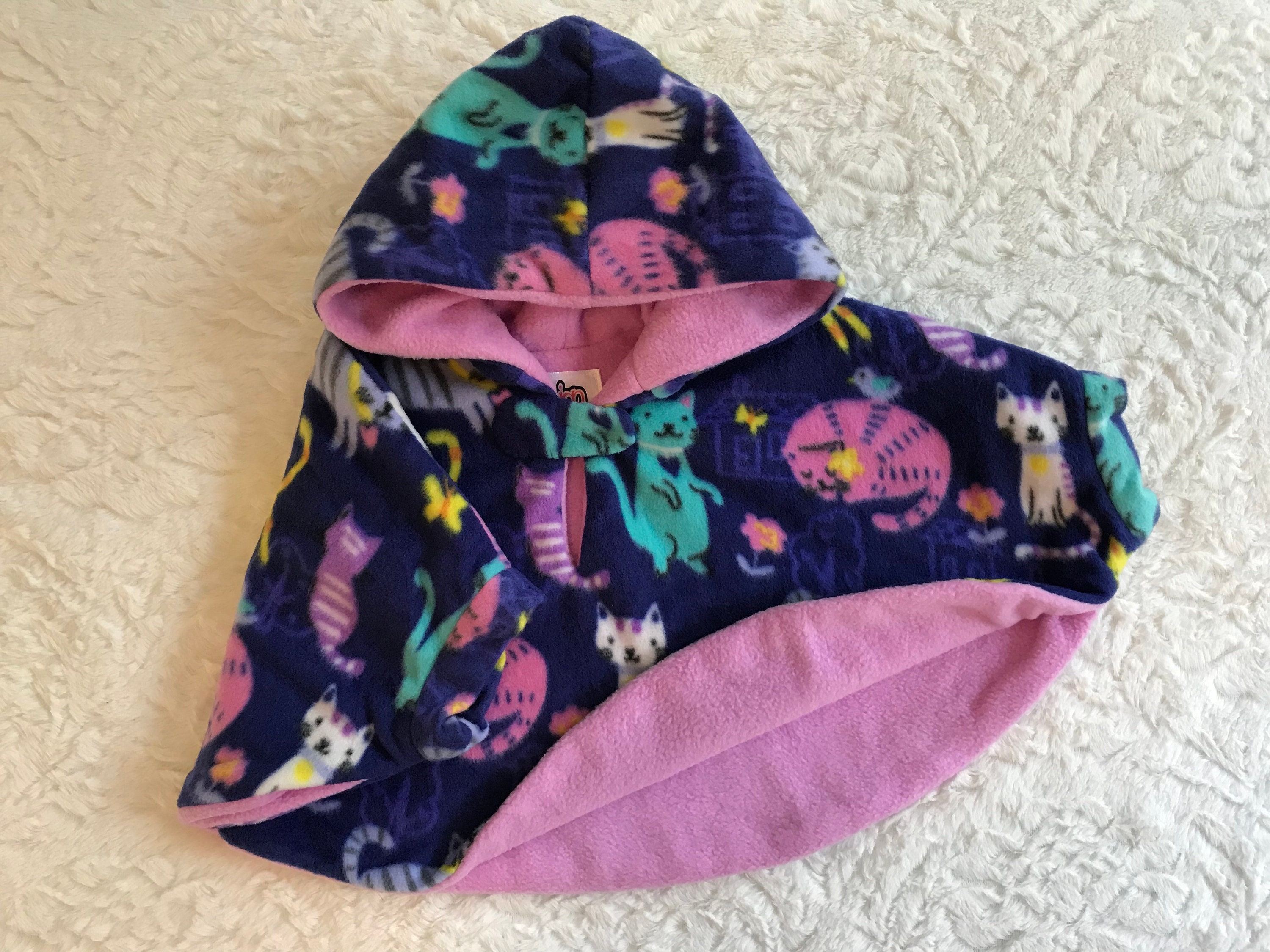 Cat Fleece Poncho - Etsy