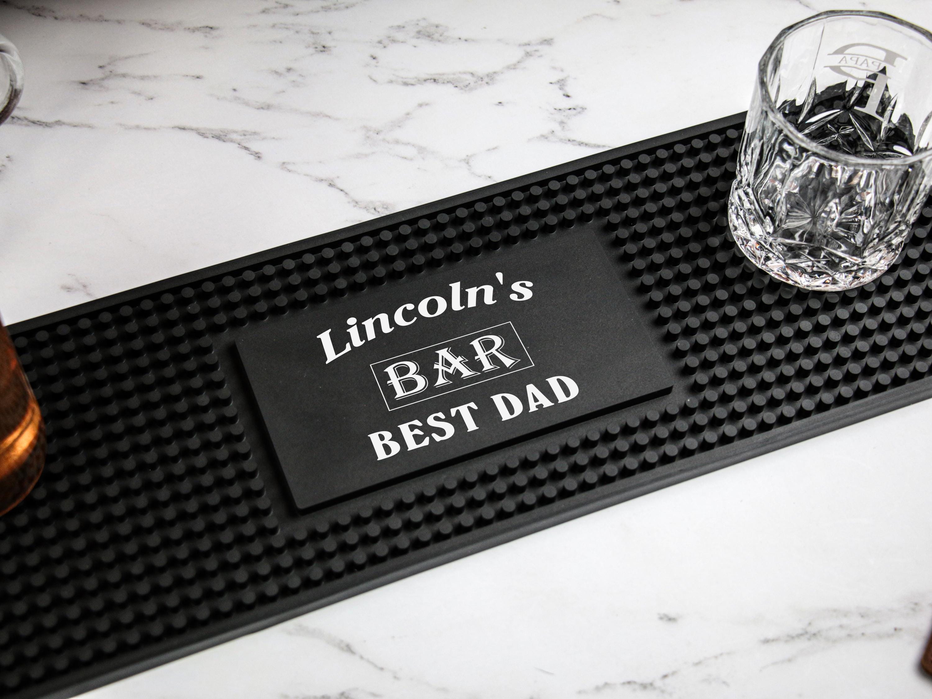 Personalized Leather Bar Mat, Custom Bar Runner, Coffee Bartender Mat ...