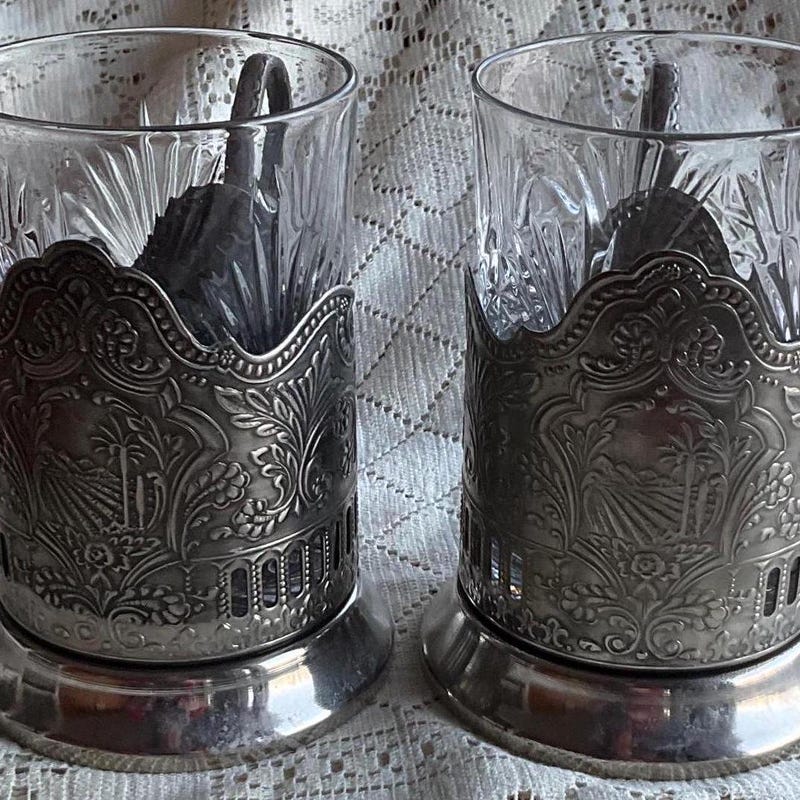 Russian Tea Glass and Holder - Etsy