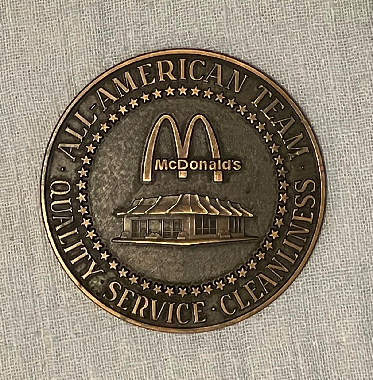Vintage Mcdonald's All American Team Quality Service Cleanliness Award ...