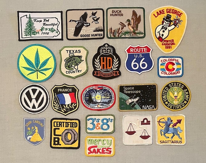 Vintage Lot of 20 Souvenir Patches Travel USA Hunting CB Zodiac NASA ...