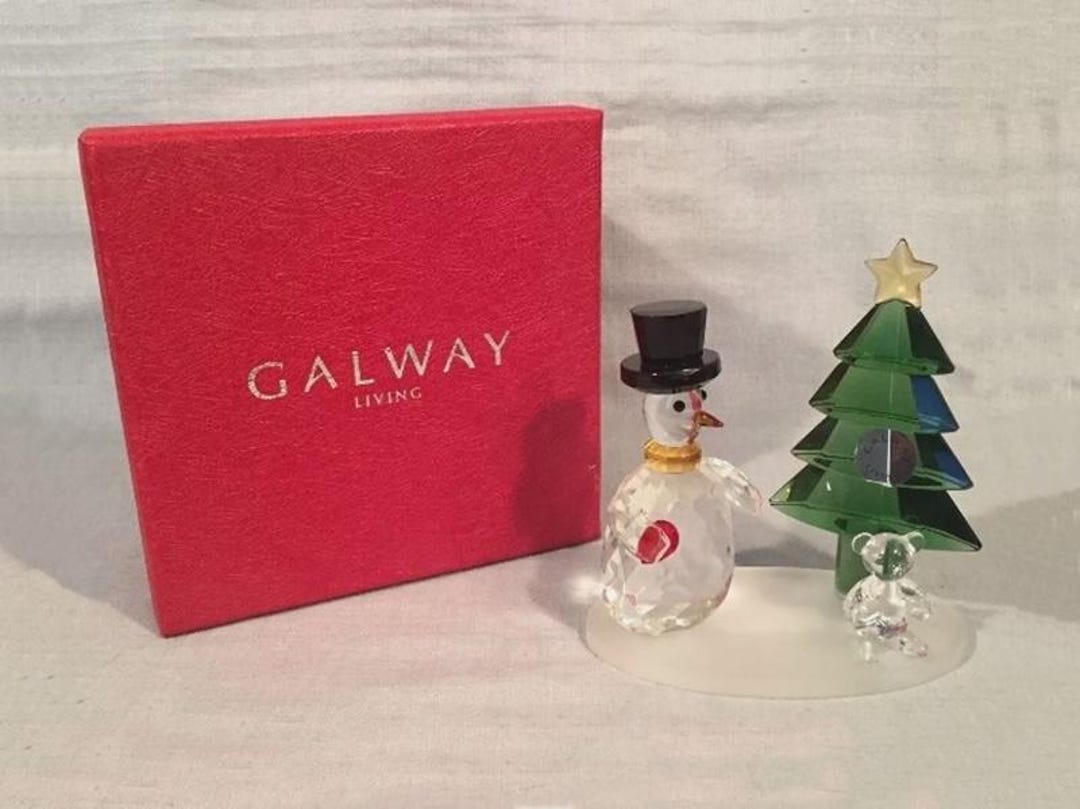 GALWAY LIVING Crystal Magical Snowman & Green Christmas Tree Teddy Bear ...
