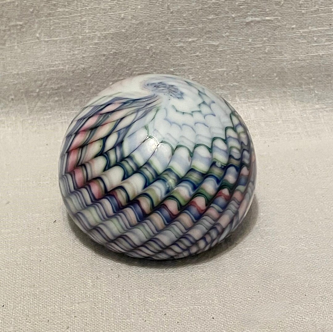 Gibson American Art Glass Paperweight Beautiful Swirling Snakeskin ...