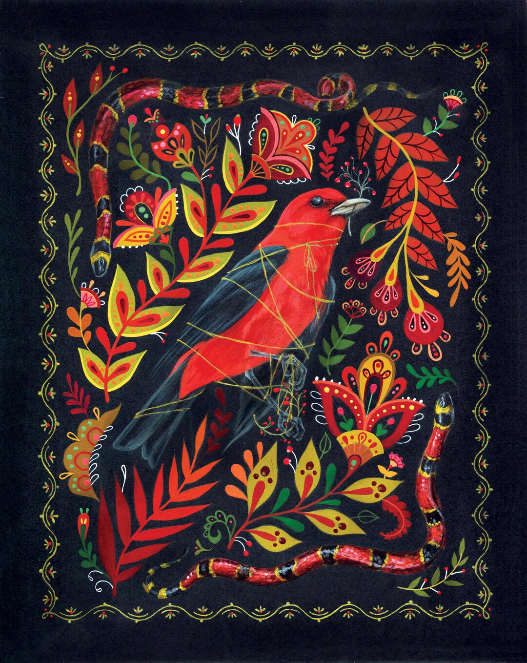 Scarlet Tanager Wall Art Print Framed or Unframed - Etsy