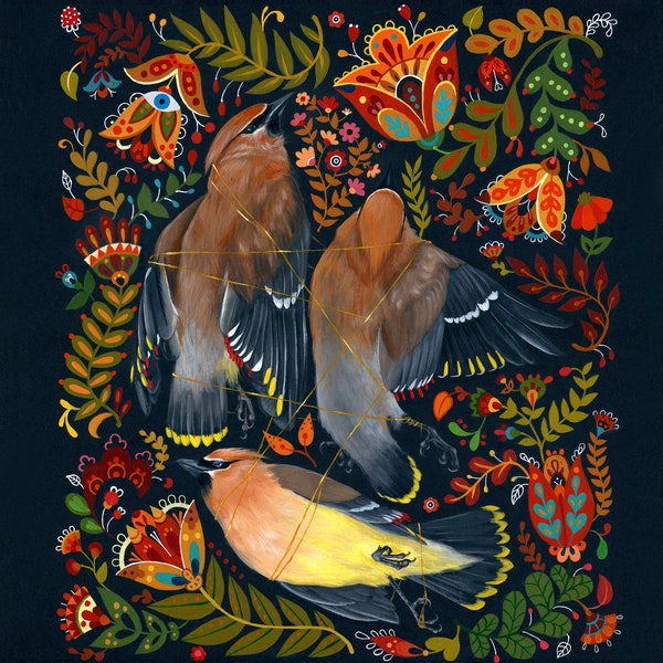 Bird Folk Art - Etsy