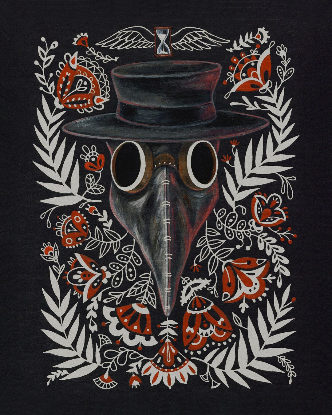 Plague Doctor SILVER Wall Art Print Framed or Unframed - Etsy