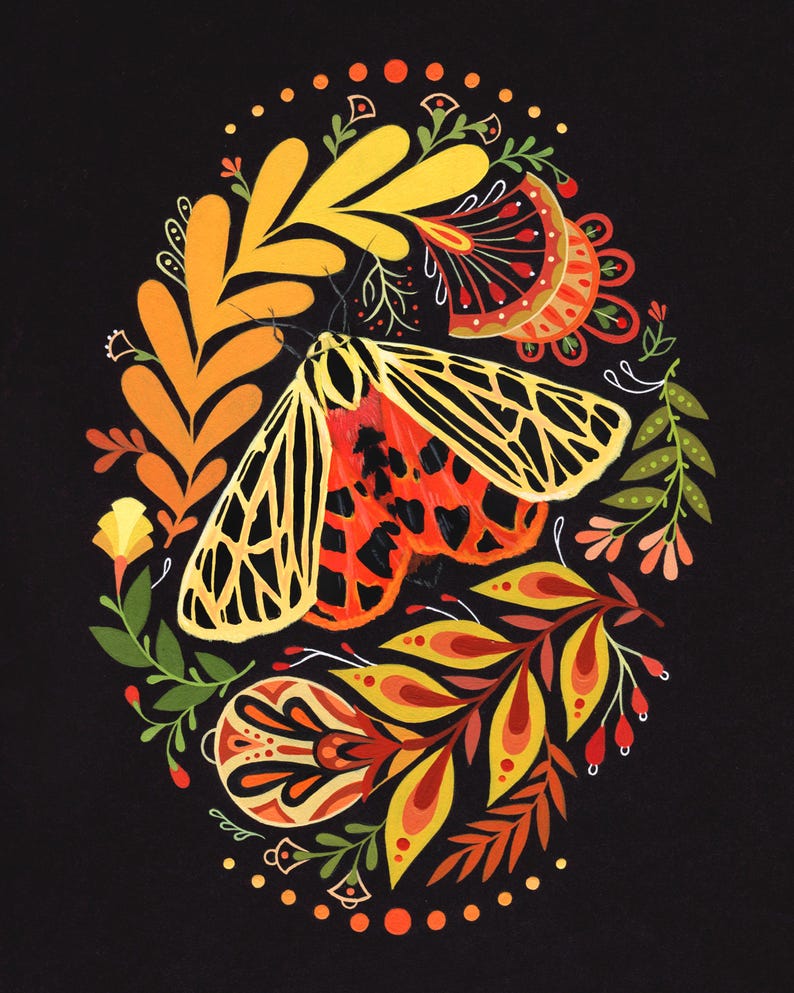 Tiger Moth Wall Art Print Framed or Unframed - Etsy