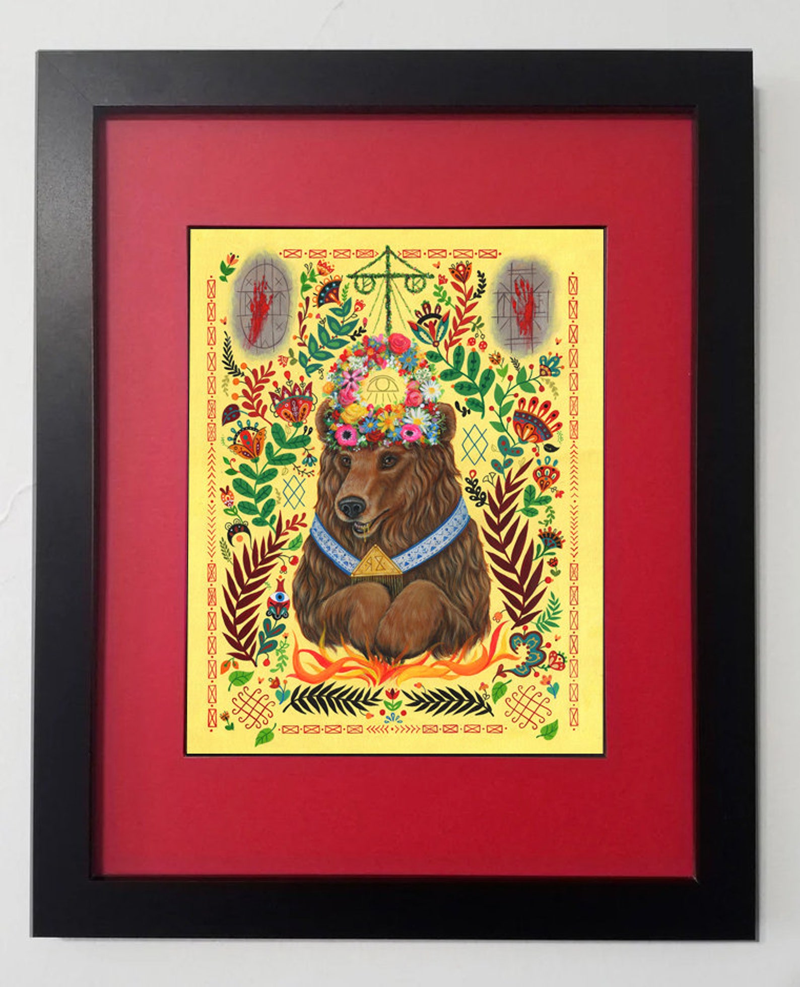 Midsommar May Queen Bear Wall Art Print Framed or Unframed - Etsy
