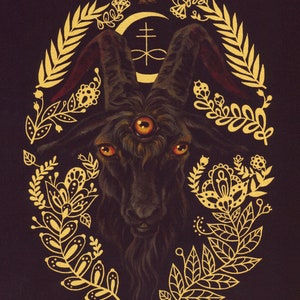 Black Goat Gold Wall Art Print Framed or Unframed - Etsy