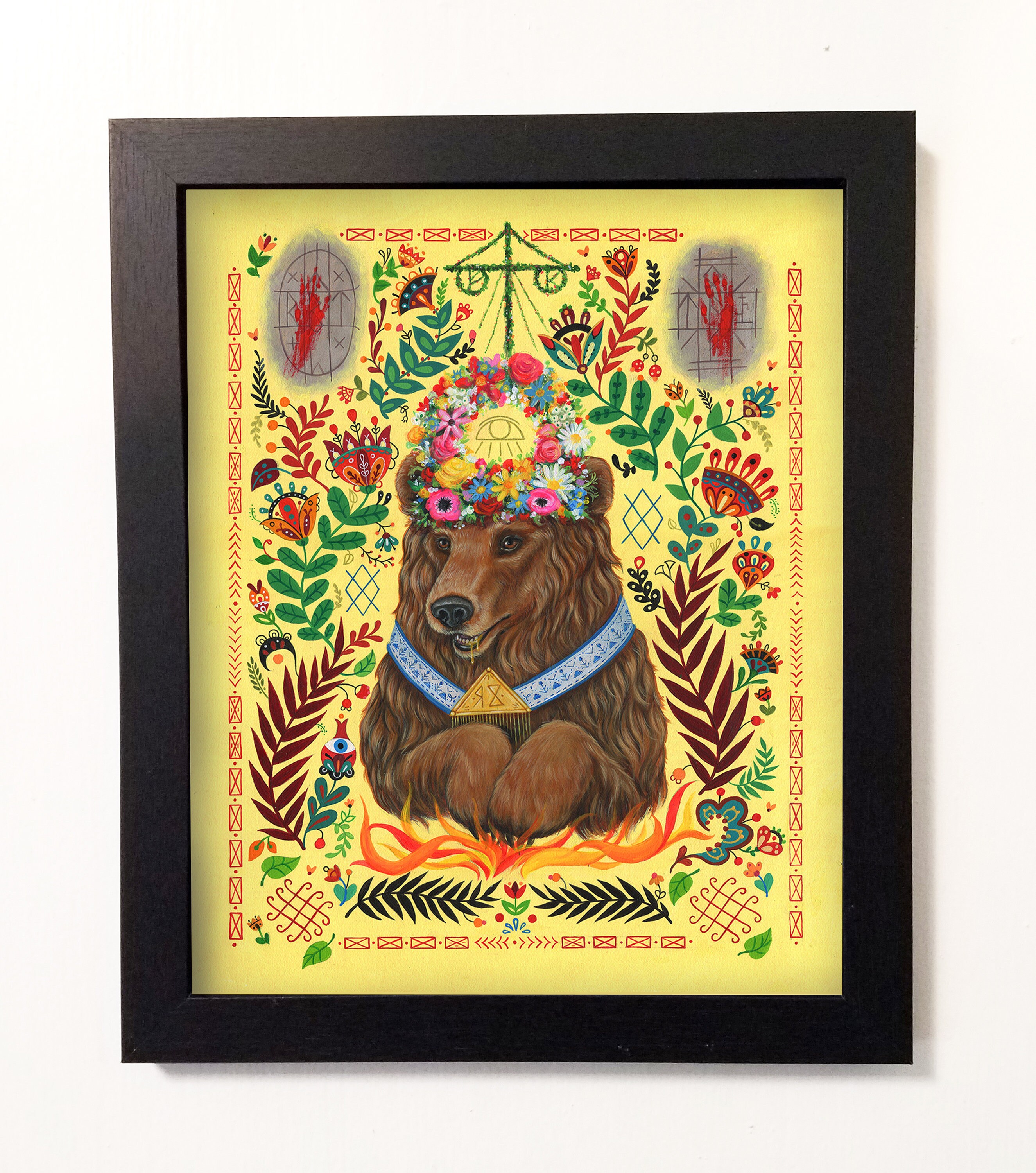 Midsommar May Queen Bear Wall Art Print Framed or Unframed - Etsy