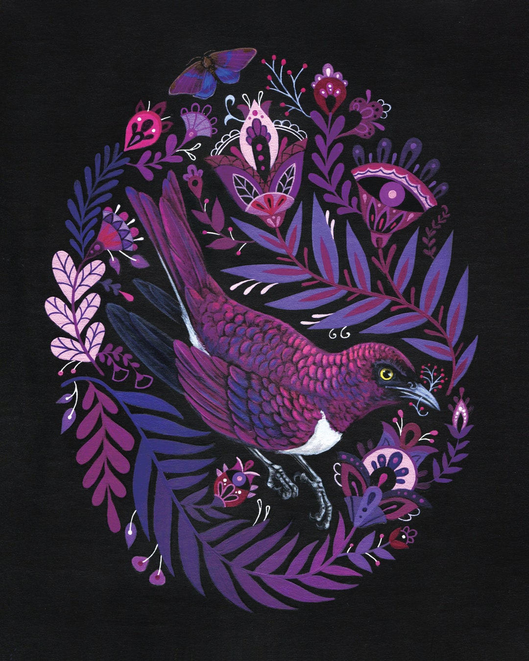 Purple Starling Wall Art Print Framed or Unframed - Etsy