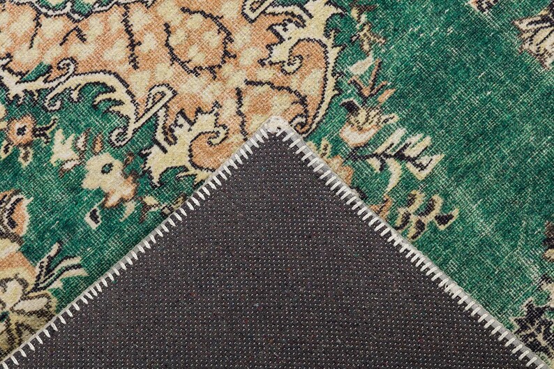 Rustic Worn Looking Kilim Green Carpet, Turkish Kilim Rug, Ethnic ...