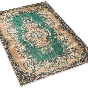 Rustic Worn Looking Kilim Green Carpet, Turkish Kilim Rug, Ethnic ...