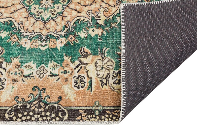 Rustic Worn Looking Kilim Green Carpet, Turkish Kilim Rug, Ethnic ...