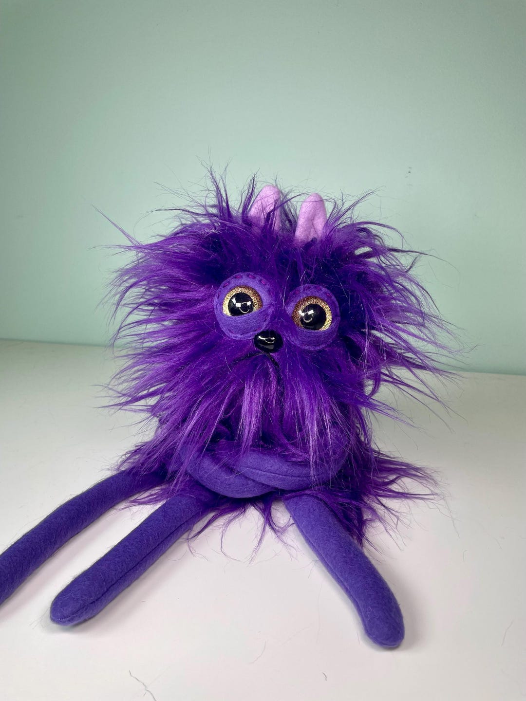 Stuffed Animal Plush Nervous Cat Cute Cat Plushie Cute Purple Kitty ...