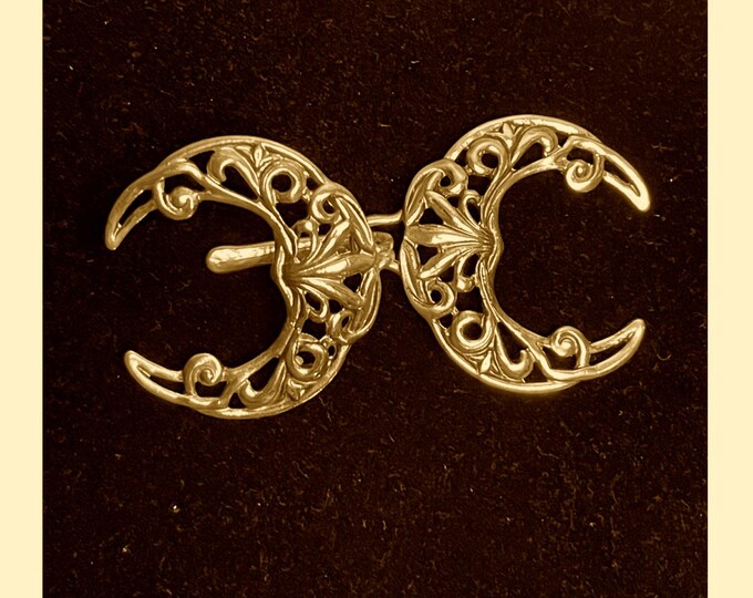 Moon Cloak Cloakclasp Double Moon Cape Closure, Fibula, Penannular - Etsy
