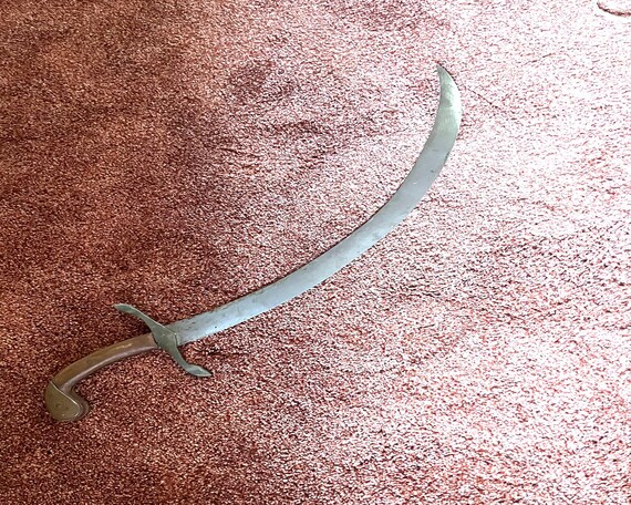 Belly Dancing Sword solid steel with leather sheath - Gem