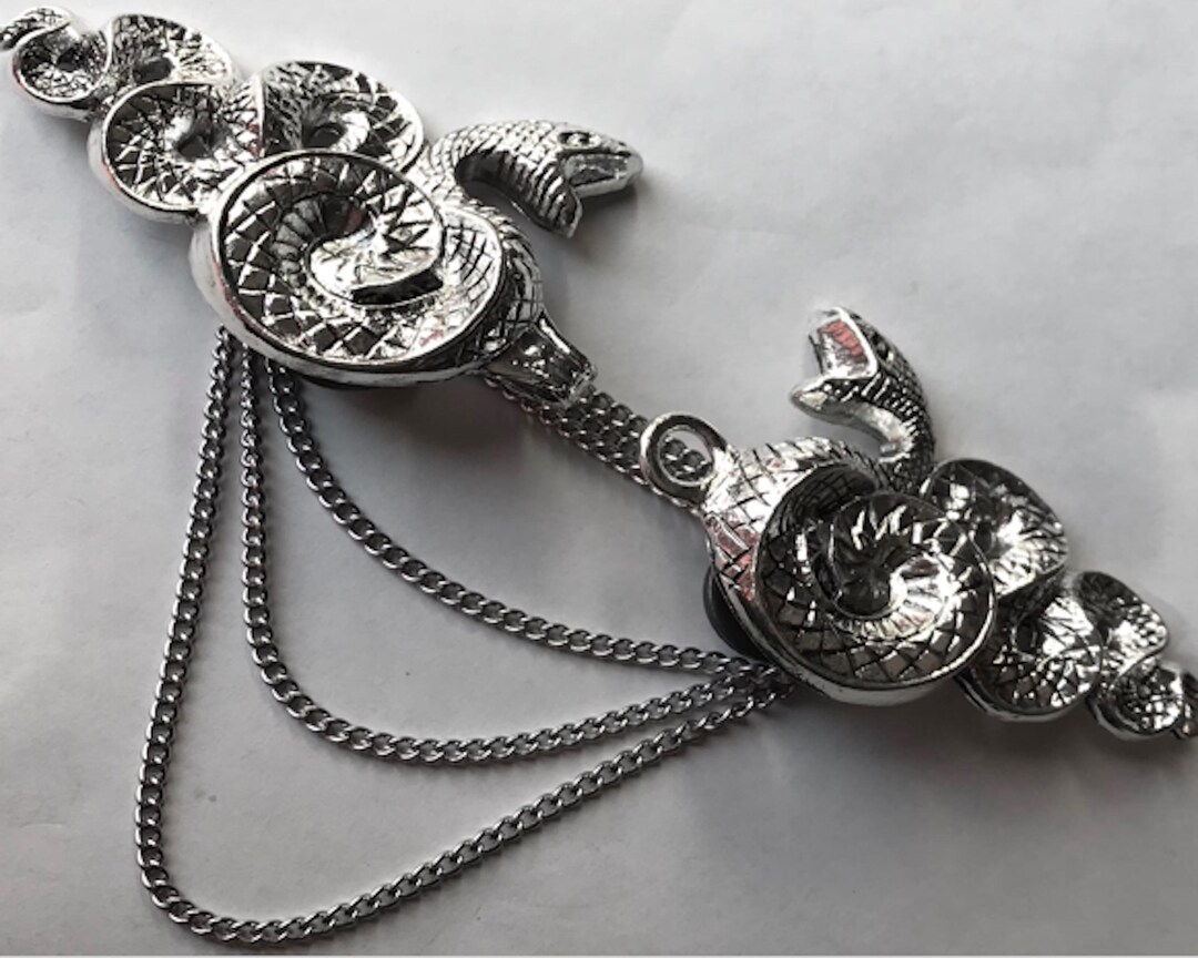 Snake Cloak Clasp in Silver or Gold With Added Chain - Etsy