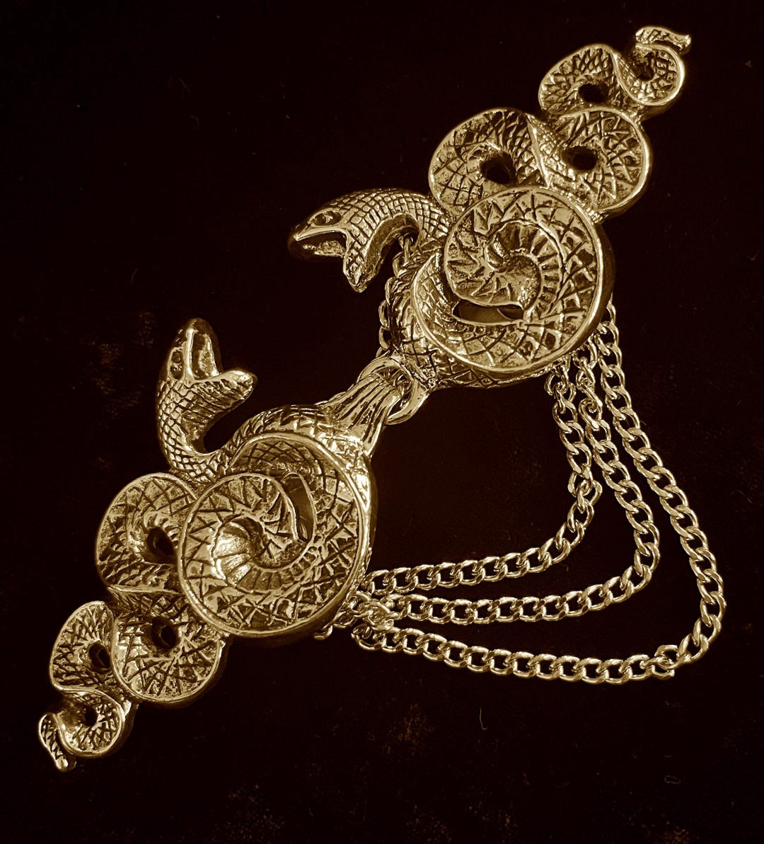 Snake Cloak Clasp in Silver or Gold With Added Chain - Etsy
