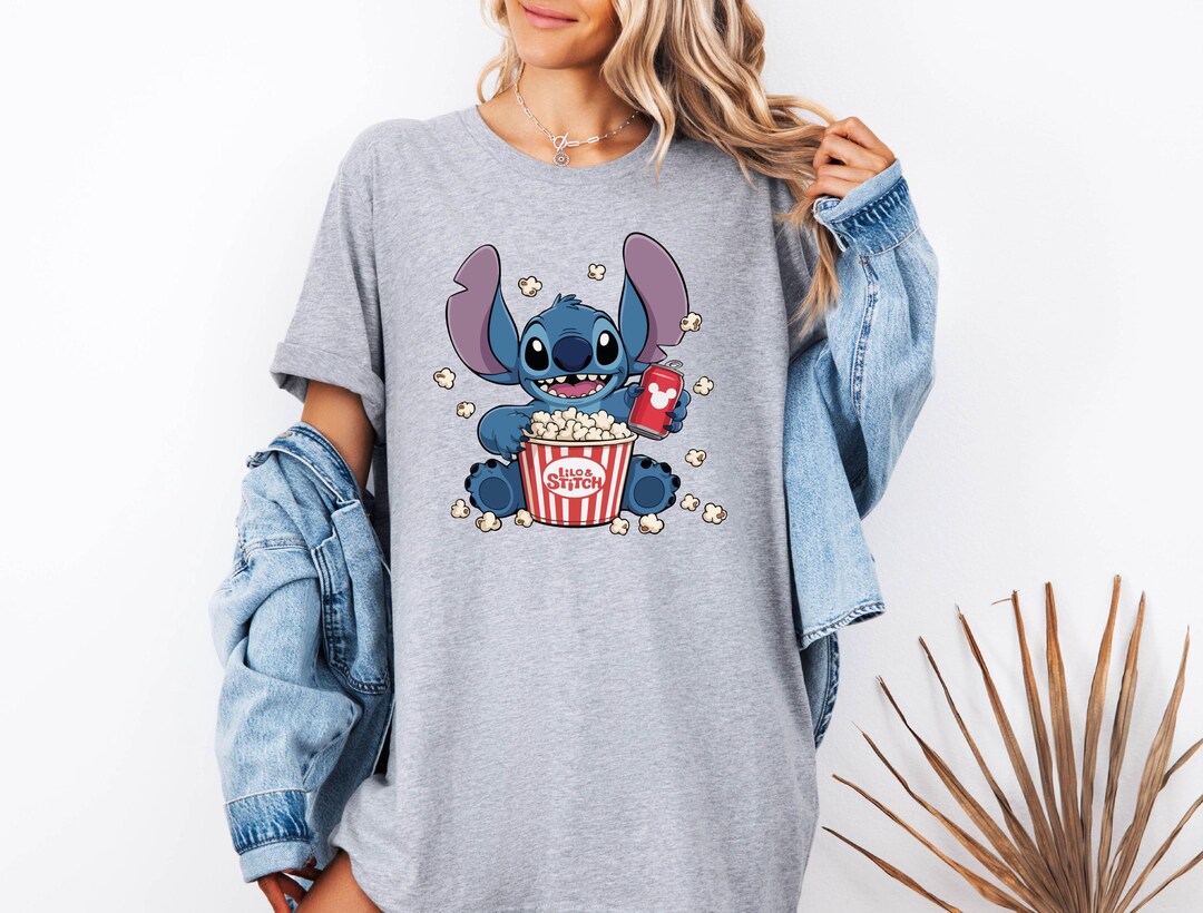 Stitch Popcorn Shirt, Lilo & Stitch Movie Night Tee - Etsy