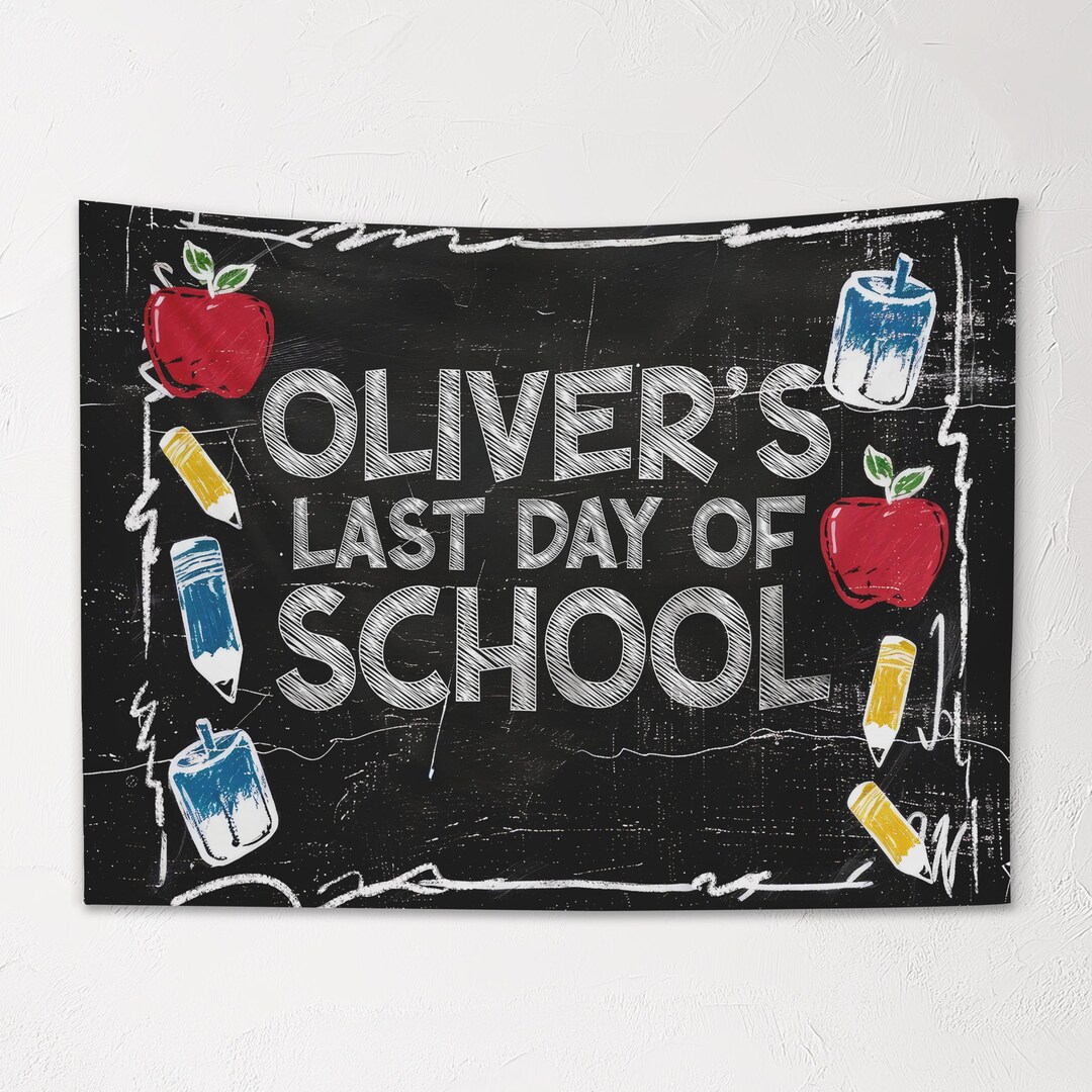 Personalized First Day of School Banner, Custom 1st Day Sign With Name ...