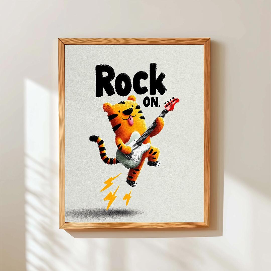 Rock on – Set of 5 Cute Animal Music Posters | Fun Minimalist Wall Art ...