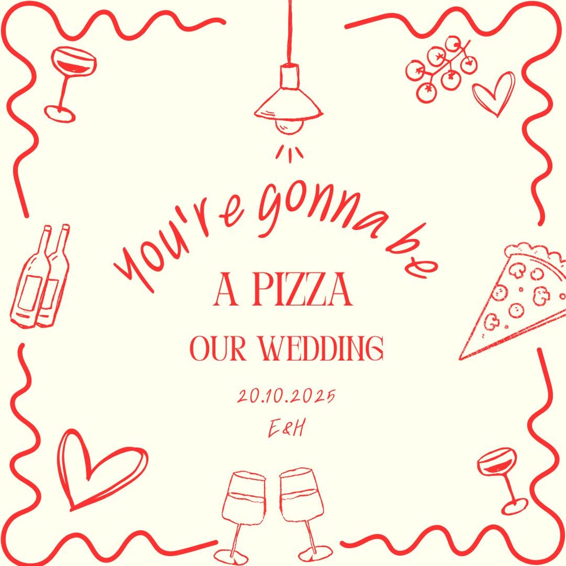 You're Gonna Be a Pizza Our Wedding! Pizza Box Label- Bridesmaid/maid ...