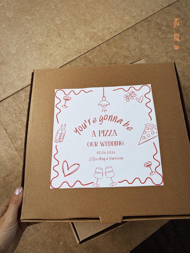You're Gonna Be a Pizza Our Wedding! Pizza Box Label- Bridesmaid/maid ...