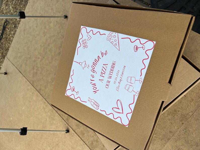 You're Gonna Be a Pizza Our Wedding! Pizza Box Label- Bridesmaid/maid ...