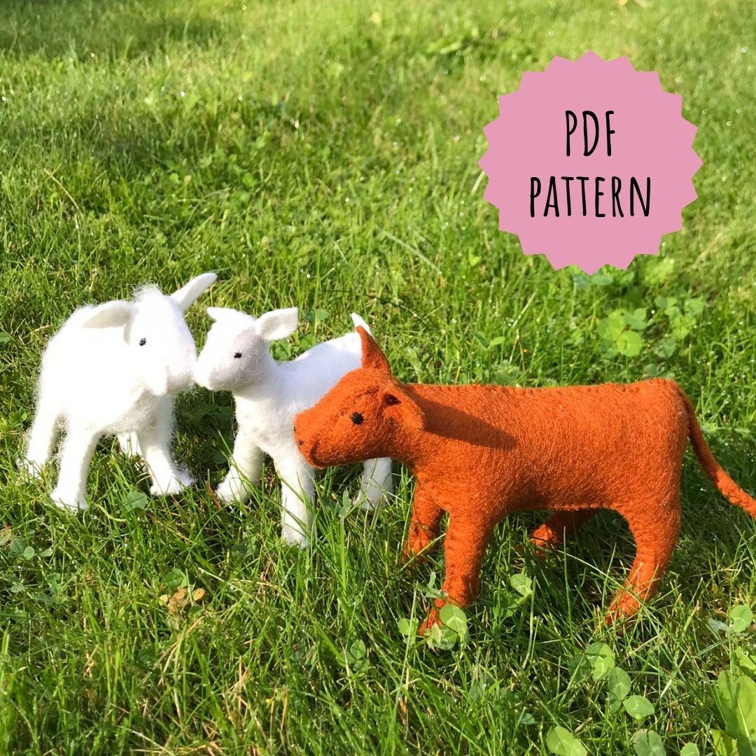 Felt Cow and Calf Sewing Pattern – DIY Waldorf Farm Animal – PDF ...