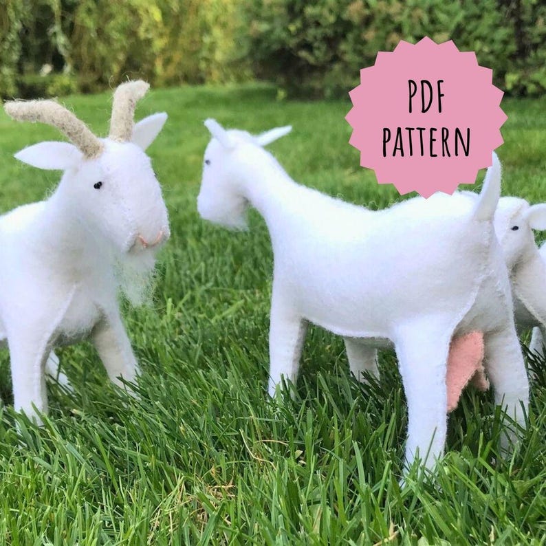 DIY Goat, Billy Goat & Kid Sewing Pattern - Create Adorable Felt Farm ...