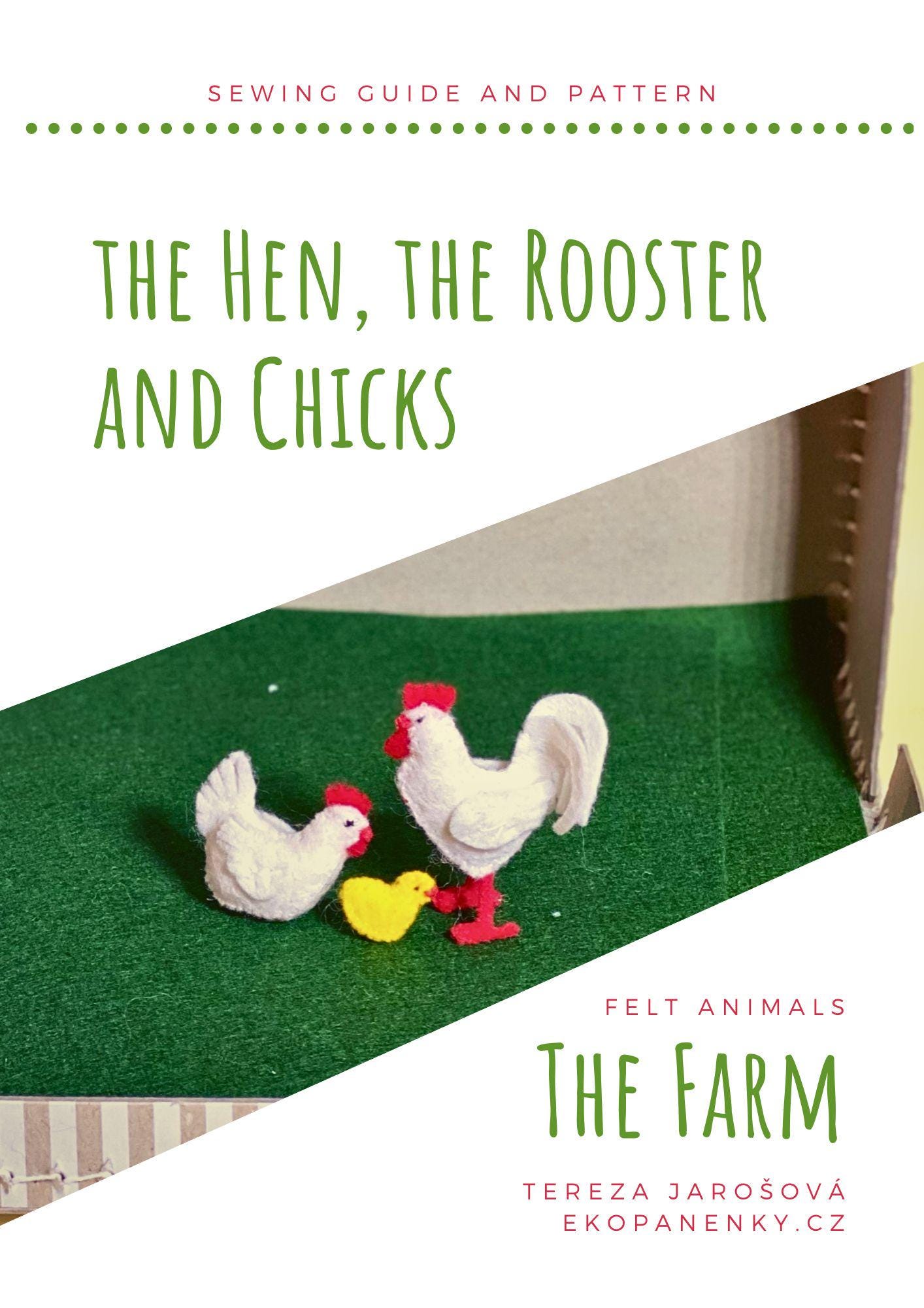 Hen, Rooster, and Chick Sewing Tutorial - DIY Felt Farm Animals Pattern ...