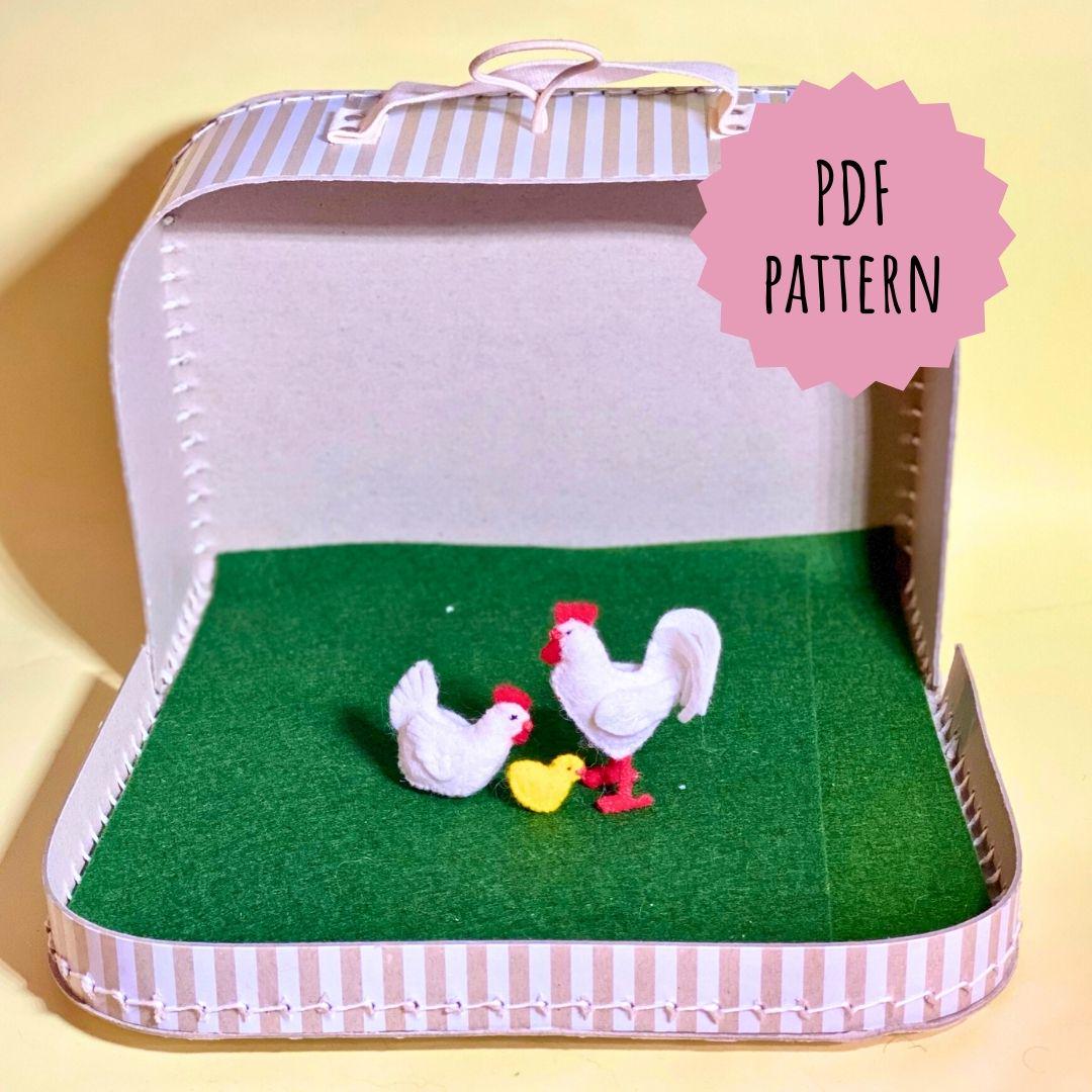 Hen, Rooster, and Chick Sewing Tutorial - DIY Felt Farm Animals Pattern ...