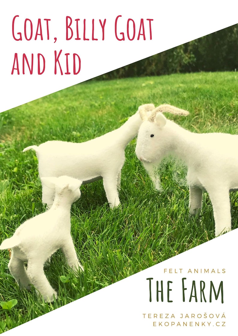 DIY Goat, Billy Goat & Kid Sewing Pattern - Create Adorable Felt Farm ...