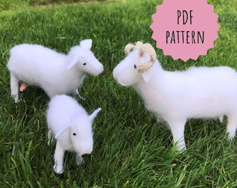 DIY Goat, Billy Goat & Kid Sewing Pattern - Create Adorable Felt Farm ...