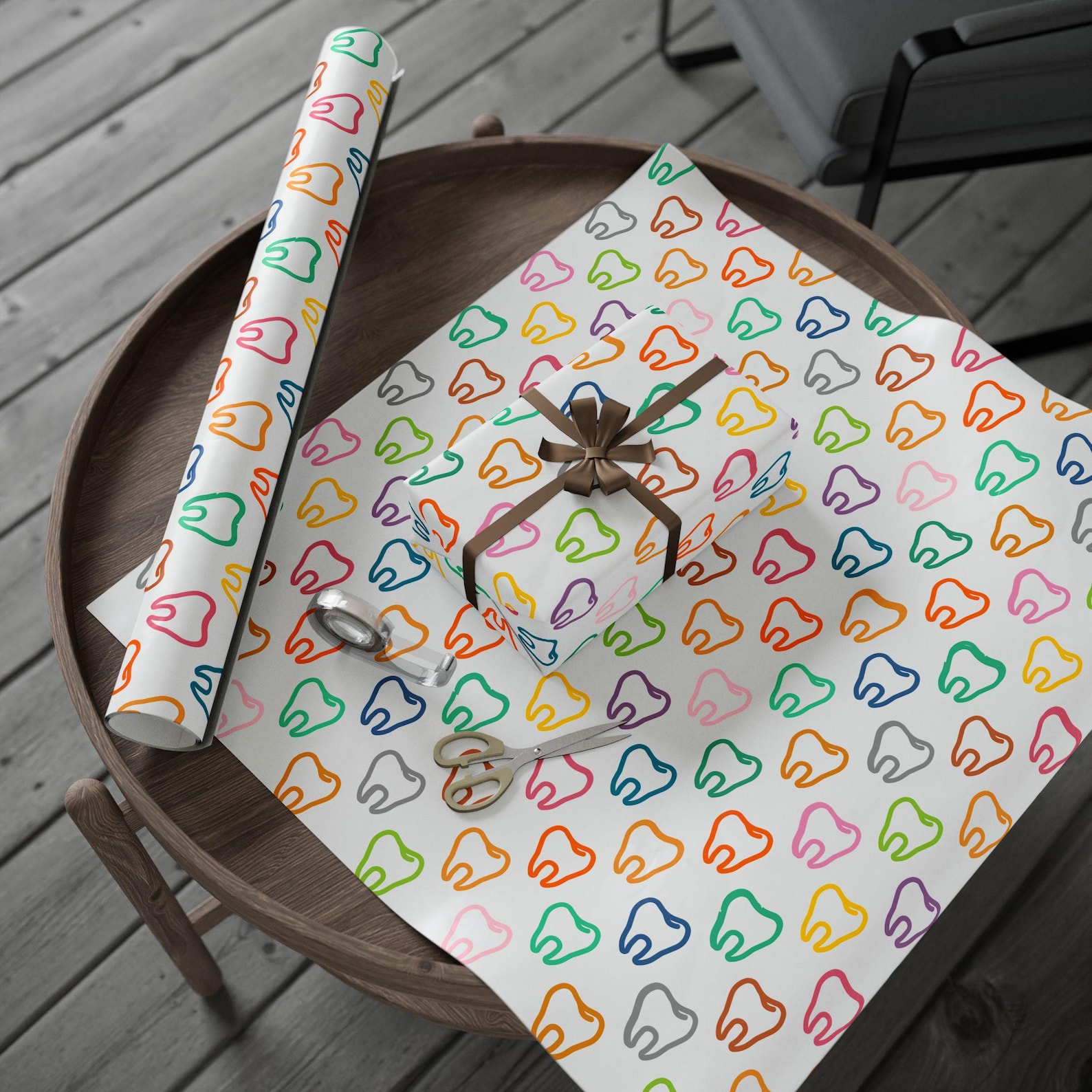 Tooth Fairy Wrapping Paper: Colorful Dental Gift Wrap - Etsy